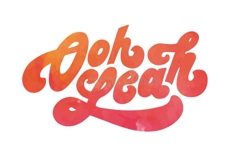 Lettering with Phrase Oh Yeah Vector Illustration Watercolor Stock ...