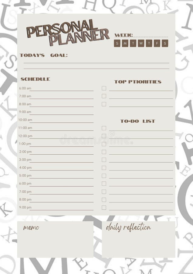Lettering Planner Digital Planning Insert Sheet Printable Page Template ...