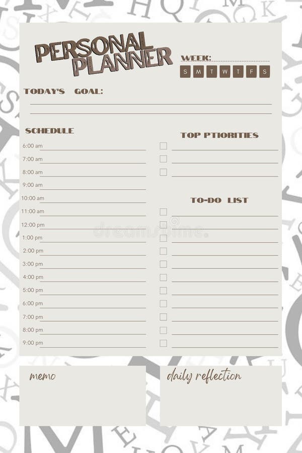 Lettering Planner Digital Printable Blank Template Insert Stock ...