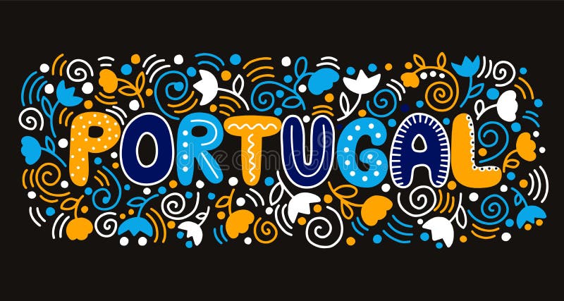 Lettering Portugal. Vector Illustration. Stock Vector - Illustration of ...