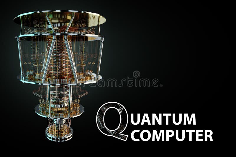 Quantum Computer, Gold Silver Mechanism Isolated on White Background ...