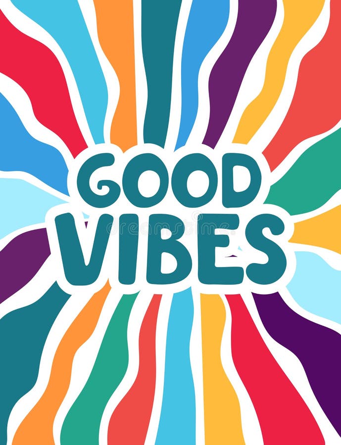 Lettering with a Rainbow Pattern in the Retro Style of the 70s. Good ...