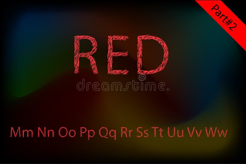 Pencil font red alphabet stock vector. Illustration of calligraphic ...