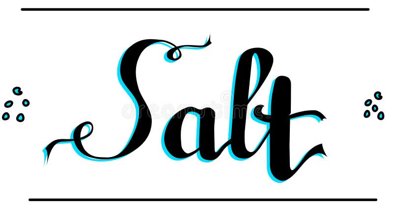 Lettering `Salt` in Black and White Background Stock Vector ...