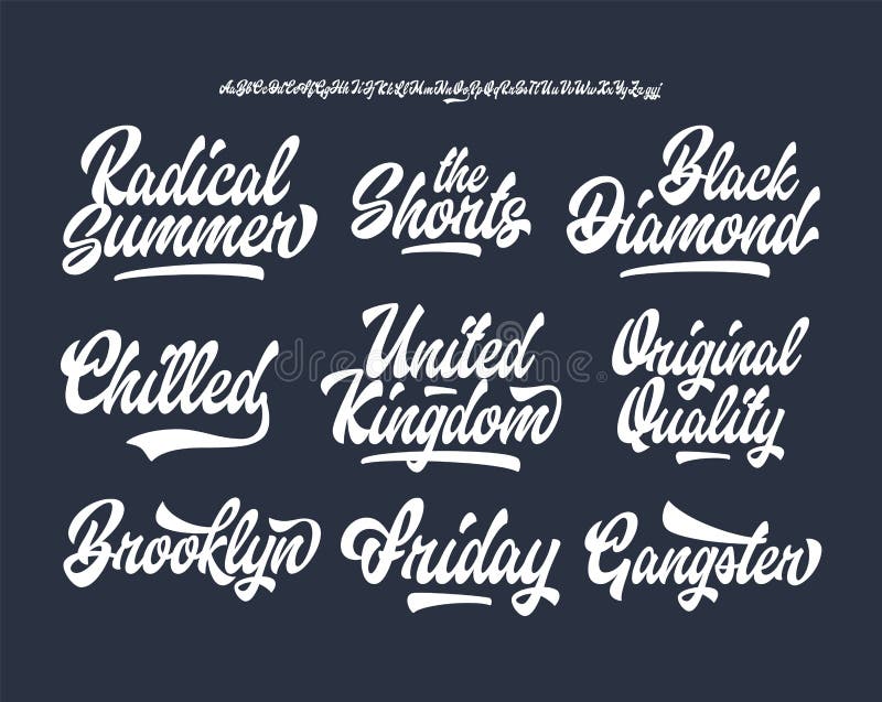 Lettering Set with Original Script Font Vector Stock Vector ...