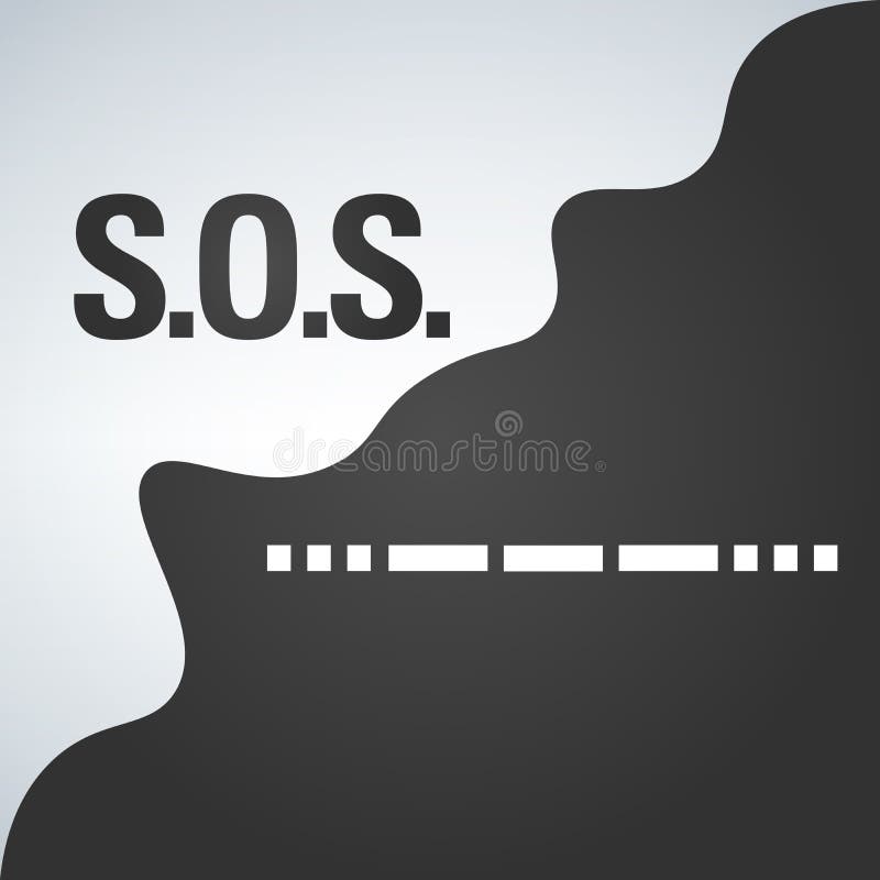 Lettering Sos Three Dashes from Morse Stock Illustration - Illustration ...