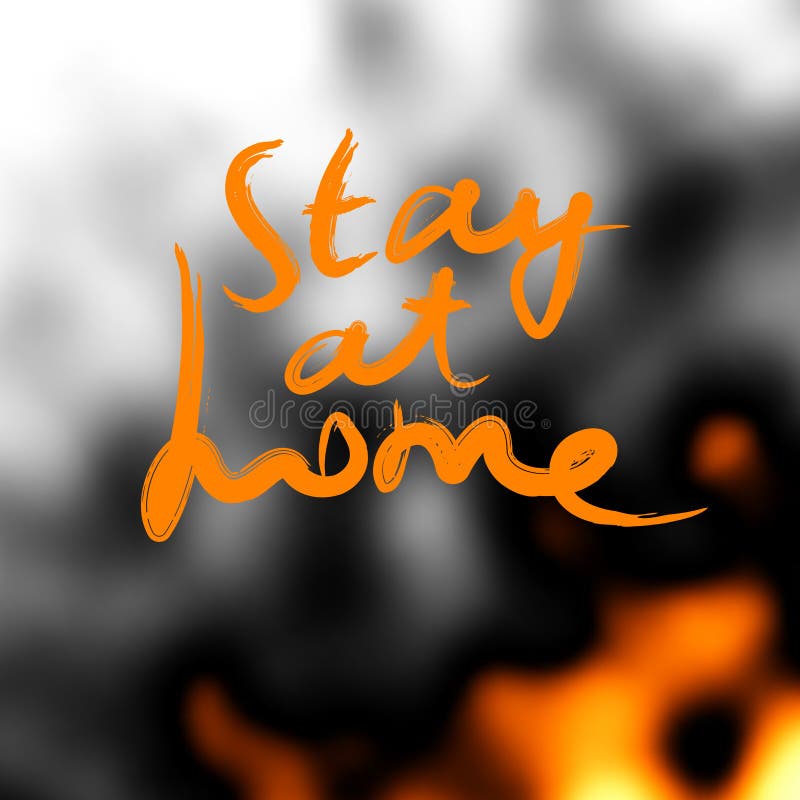 Lettering Stay at Home on Abstract Background. Stock Vector ...