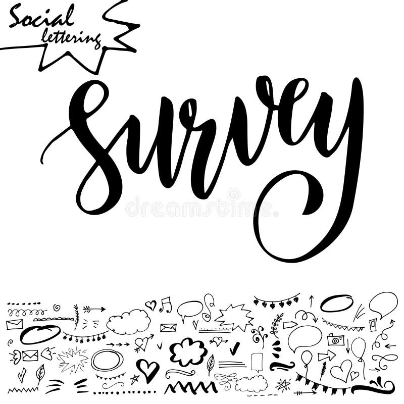 Lettering and Symbols on Social Media Element. Modern Calligraphy for ...