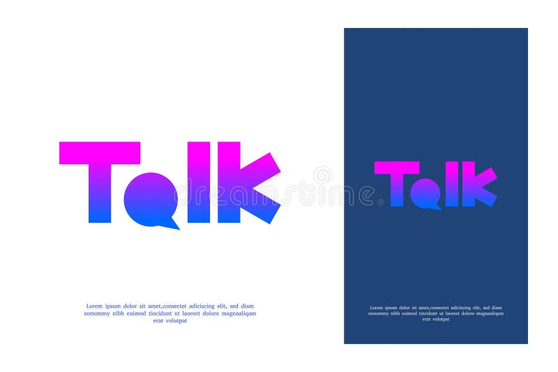 Lettering Talk with Bubble Element. Talk, Speak and Chat Concept Stock ...