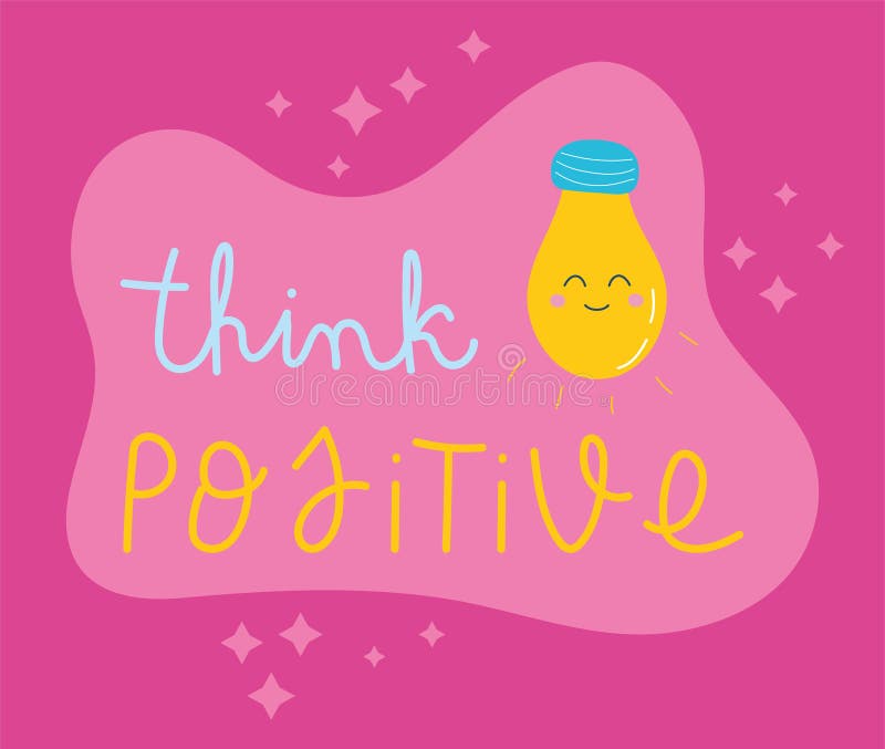 Lettering thinks positive stock vector. Illustration of design - 213571337