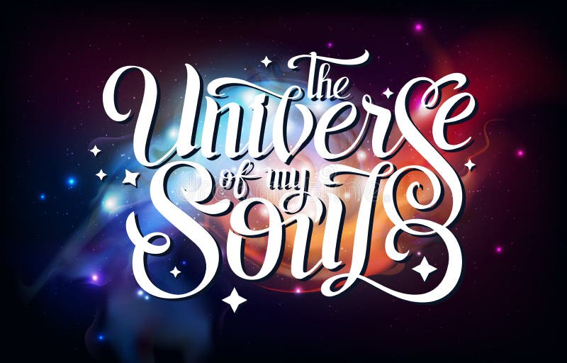 Lettering. Typography Design on Abstract Open Space Background ...