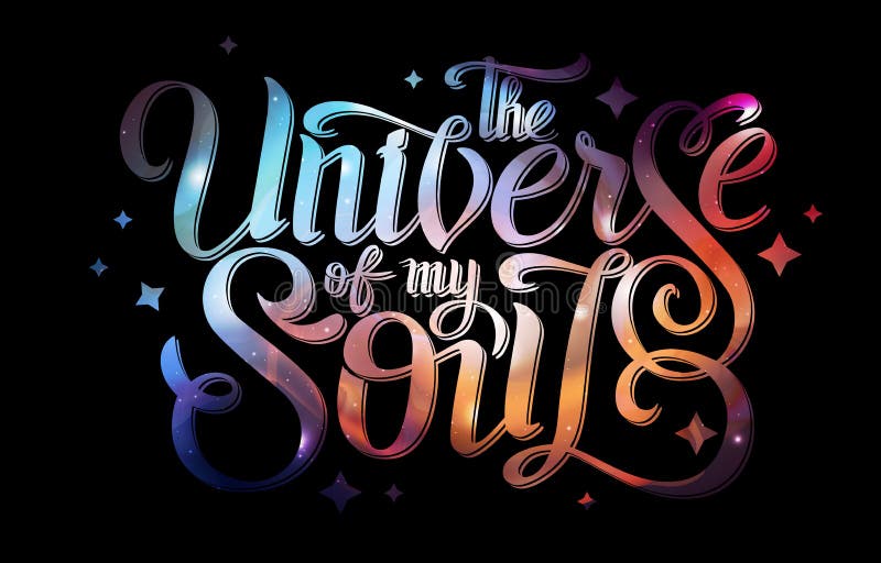 Lettering. Typography Design on Abstract Open Space Background ...