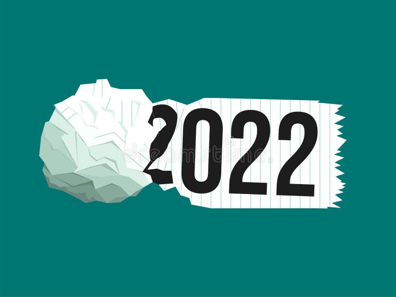 Vector Crumpled Paper Balls with 2022 Lettering Stock Vector ...