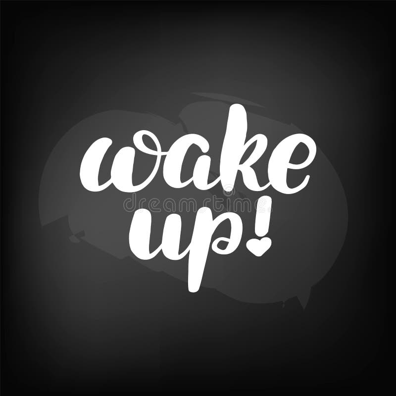 Lettering wake up stock vector. Illustration of drawn - 142595626