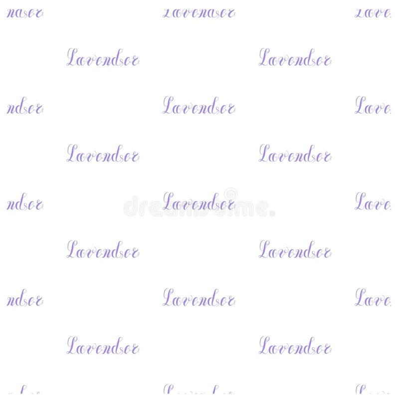 Lettering of the Word Lavender. Cursive. Seamless Pattern Stock Vector ...