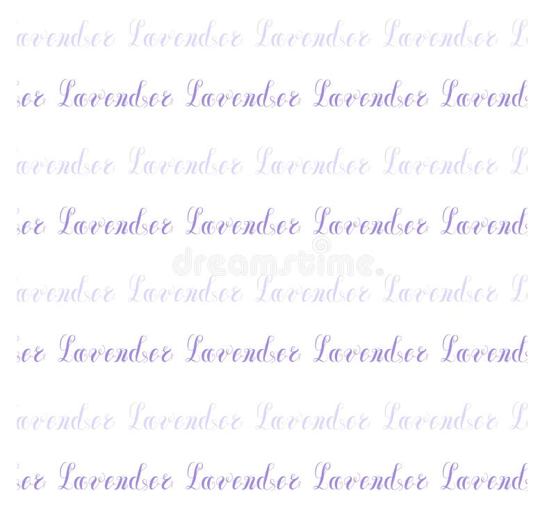 Lettering of the Word Lavender. Cursive. Seamless Pattern Stock ...