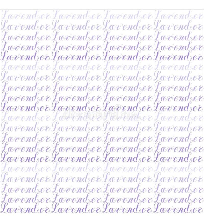 Lettering of the Word Lavender. Cursive. Seamless Pattern Stock Vector ...