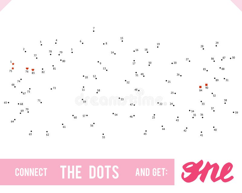 Lettering Word One by Dot To Dot for Children and Adults Stock Vector ...