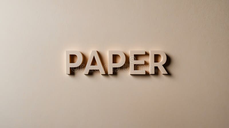 Lettering of the Word Paper Displayed with Embossed Technique on a ...