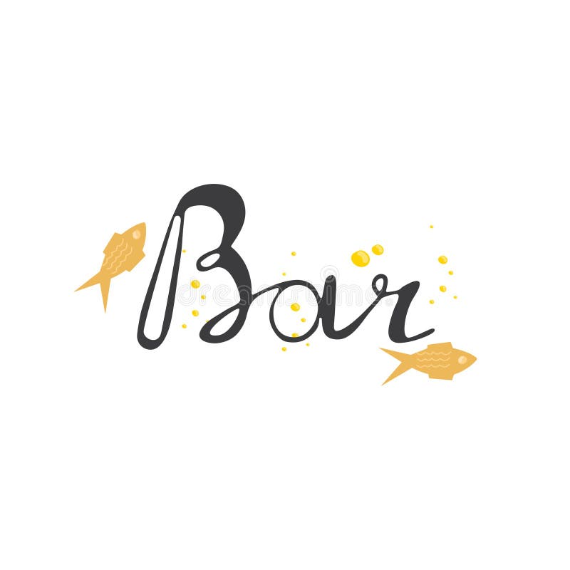 Lettering Words Bar, Logo for Bars, Illustration Stock Vector ...
