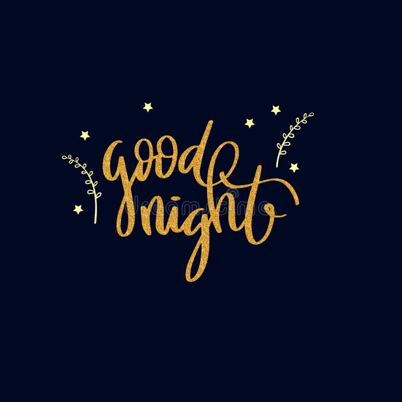 Lettering Words - Good Night Stock Vector - Illustration of typography ...