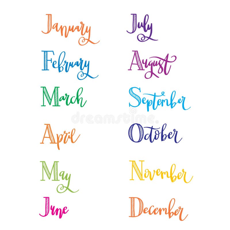 Months Name Stock Illustrations – 555 Months Name Stock Illustrations ...