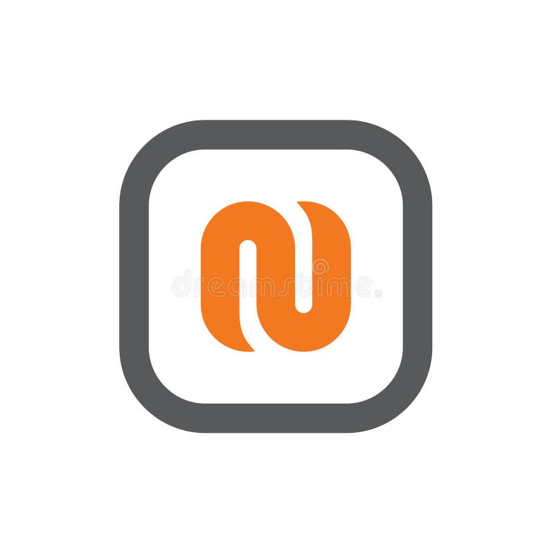 Lettern N Symbols Combined with Square Shapes, Vector Illustration ...