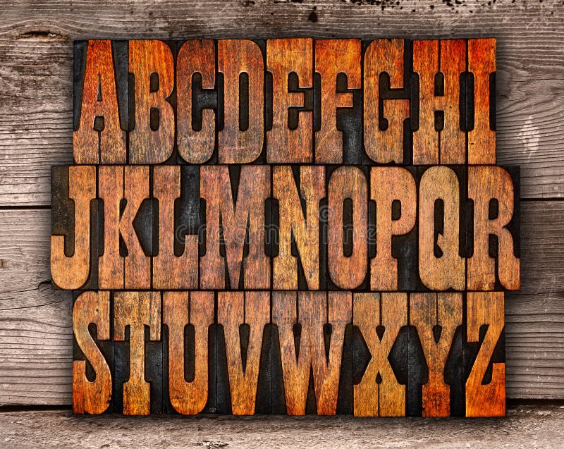 Letterpress Alphabet Letters Stock Image - Image of font, decorative ...