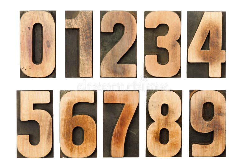 Letterpress Numbers Printing Blocks Isolated Stock Image - Image of ...