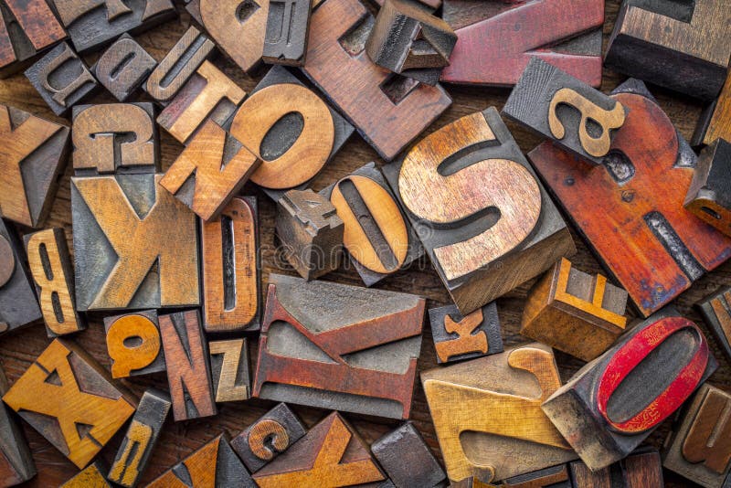 Letterpress Wood Type Blocks Background Stock Image - Image of printing ...