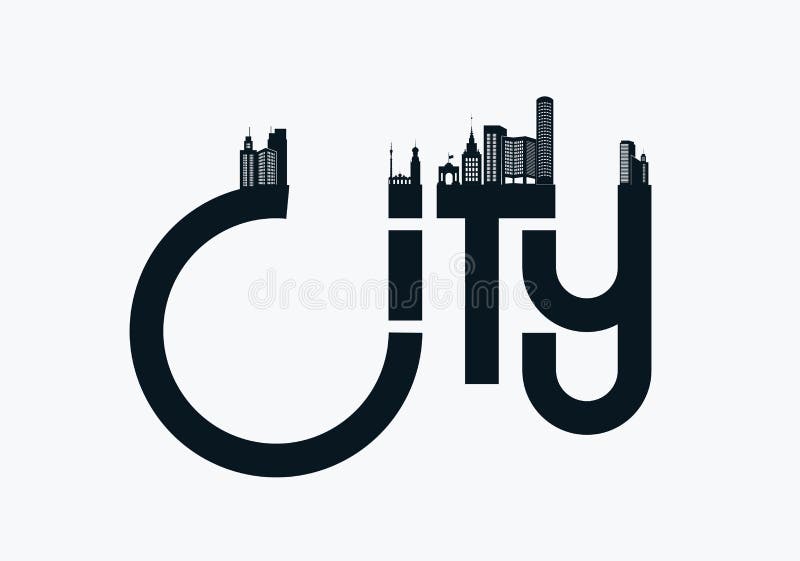 City Logo with Letters and City Silhouettes. Stock Vector ...