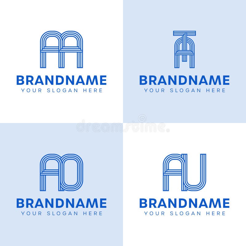 Letters AA at AO AU Monogram Logo, for Business with AA at AO AU ...