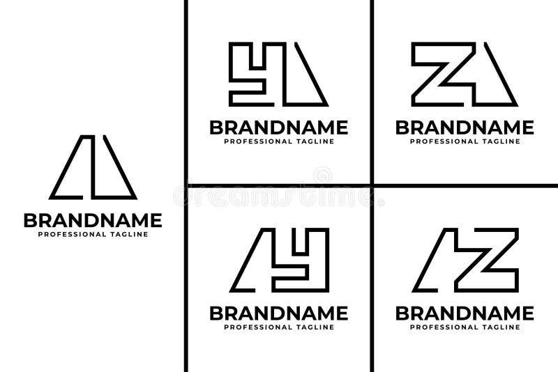 Letters AA AY YA AZ ZA Monogram Logo Stock Illustration - Illustration ...