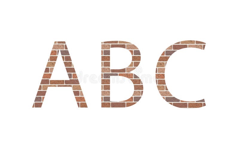 Letters ABC in bricks stock vector. Illustration of text - 99492760
