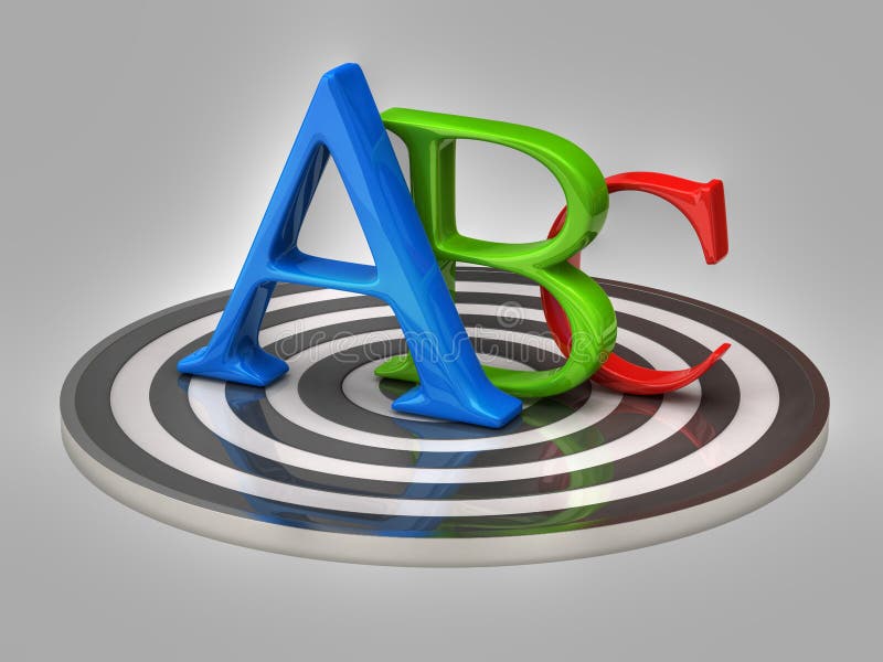Letters abc and target stock illustration. Illustration of education ...