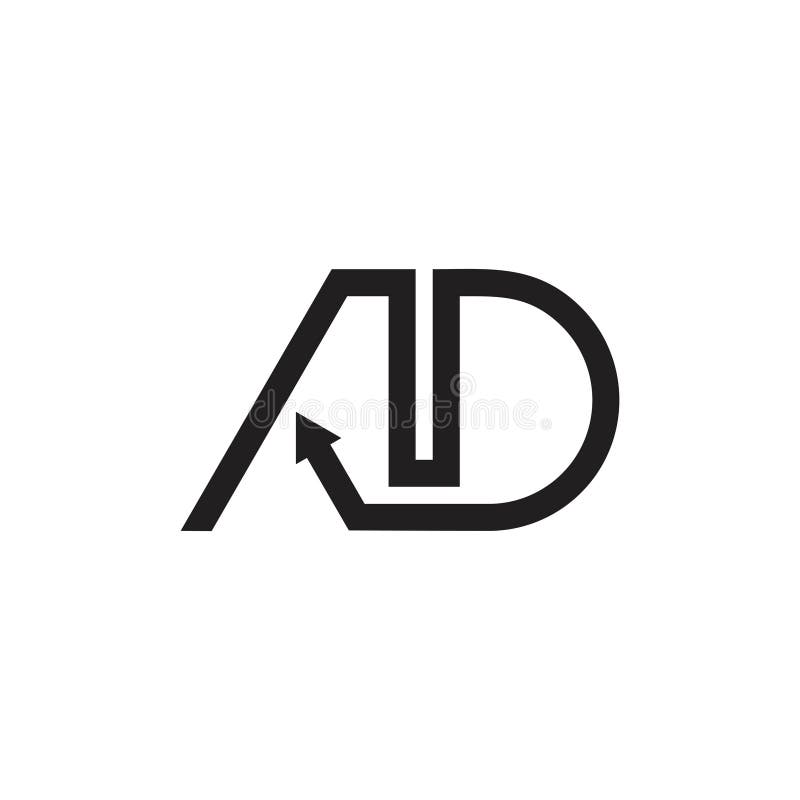 Letters Ad Simple Geometric Arrow Line Logo Vector Stock Vector ...