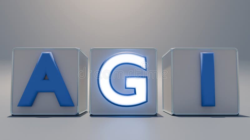 The Letters AGI on Cubes Represents Artificial General Intelligence ...