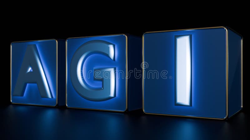 The Letters AGI on Cubes Represents Artificial General Intelligence ...