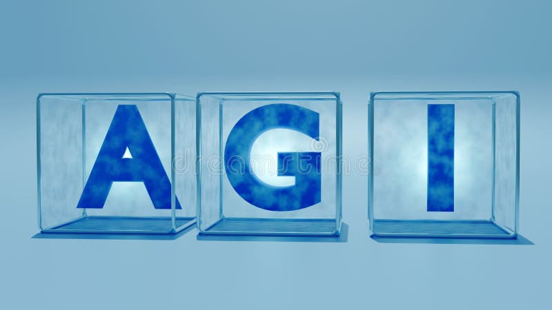 The Letters AGI on Cubes Represents Artificial General Intelligence ...
