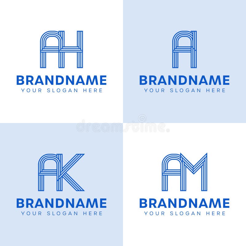 Letters AH AI AK am Monogram Logo, for Business with AH AI AK am ...