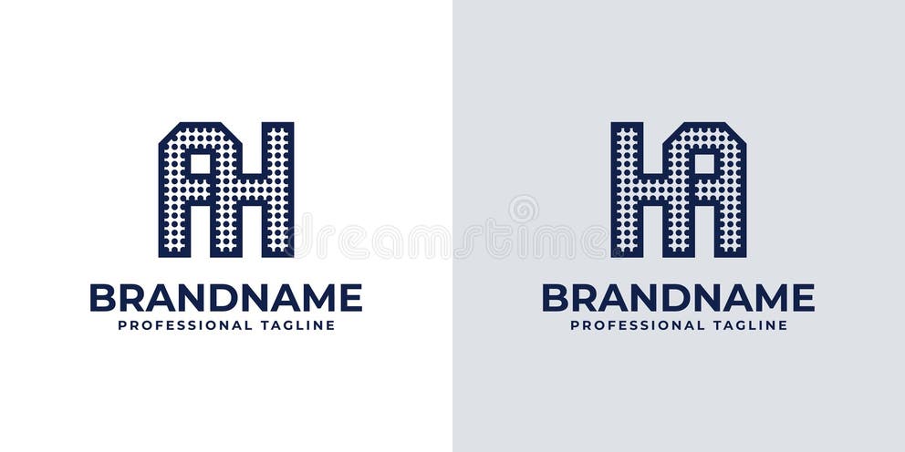 Letters AH and HA Dot Monogram Logo, Suitable for Business with AH or ...