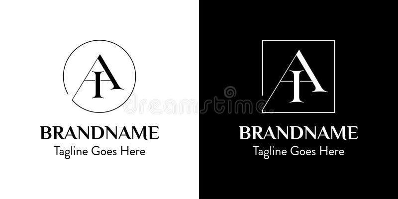 Letters AI in Circle and Square Logo Set, for Business with AI or IA ...