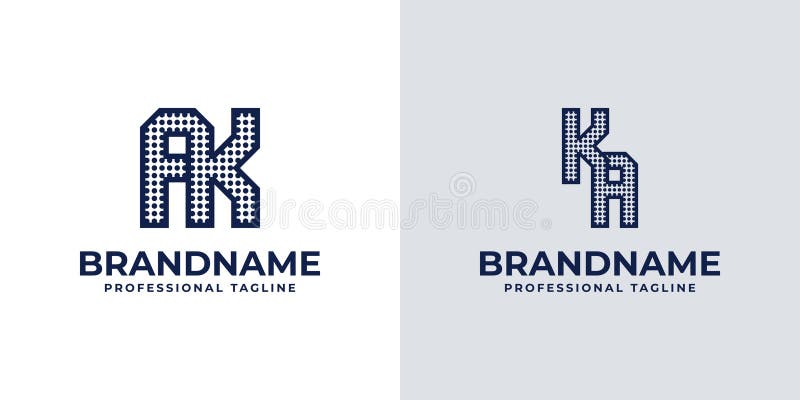 Letters AK and KA Dot Monogram Logo, Suitable for Business with AK or ...