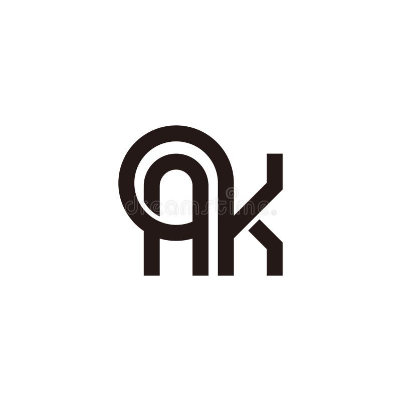 Letters Ak Linked Loop Circle Geometric Logo Vector Stock Vector ...