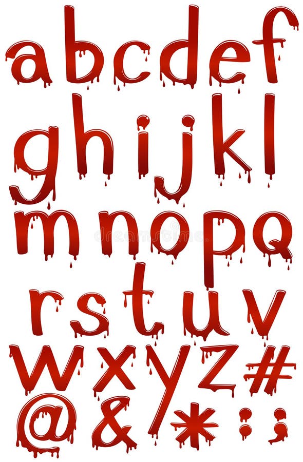 Letters Of The Alphabet In Bloody Template Stock Vector - Image: 51962592