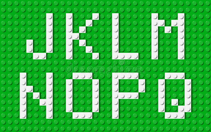 Letters of the Alphabet Composed of White Plastic Brick Toy Blocks on ...