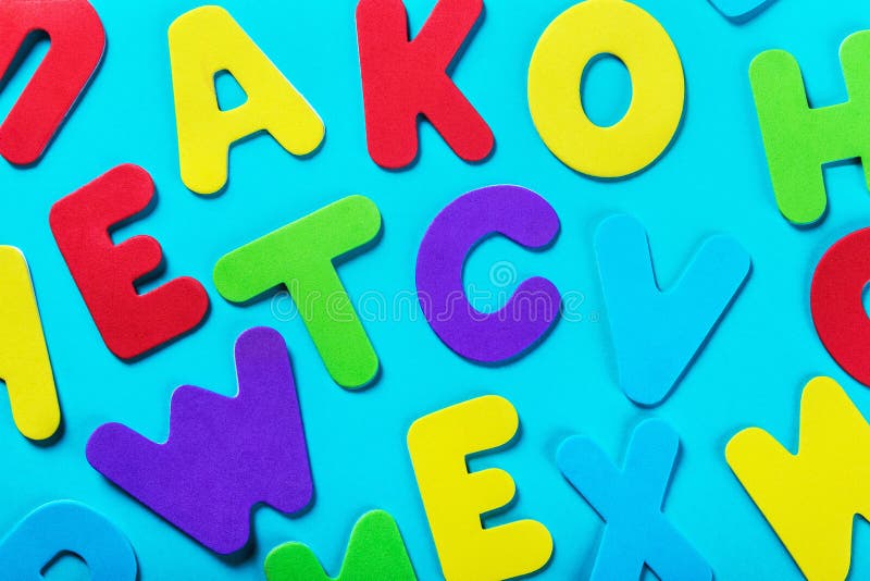 Letters of the Alphabet in Different Colors Stock Photo - Image of ...