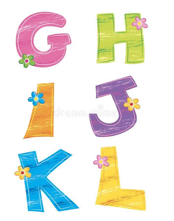 Letters of the Alphabet 4, Flower Stock Illustration - Illustration of ...