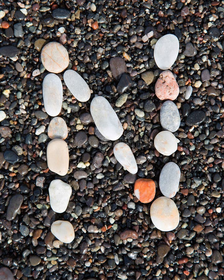 Letters Alphabet Laid on a Black Sand. N. Stock Photo - Image of ...