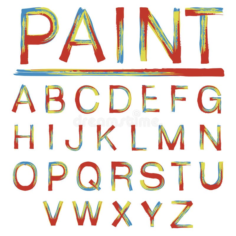 Letters Of Alphabet With Paint Splashes Stock Illustration ...